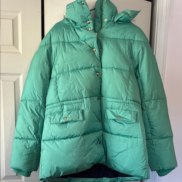 J. Crew | Jackets & Coats | J Crew Green Signature Puffer Jacket In ...